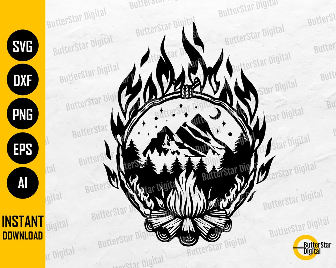 Outdoor Campfire SVG | Camp Life SVG | Camping T-shirt Graphics Decals ...