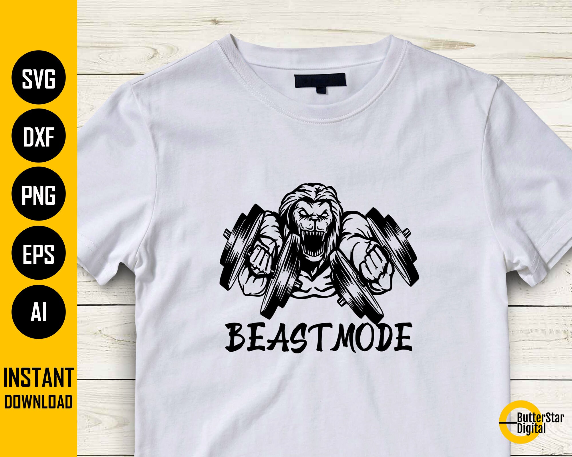 Beast Mode SVG Fitness SVG Workout T-shirt Decal Stencil - Etsy