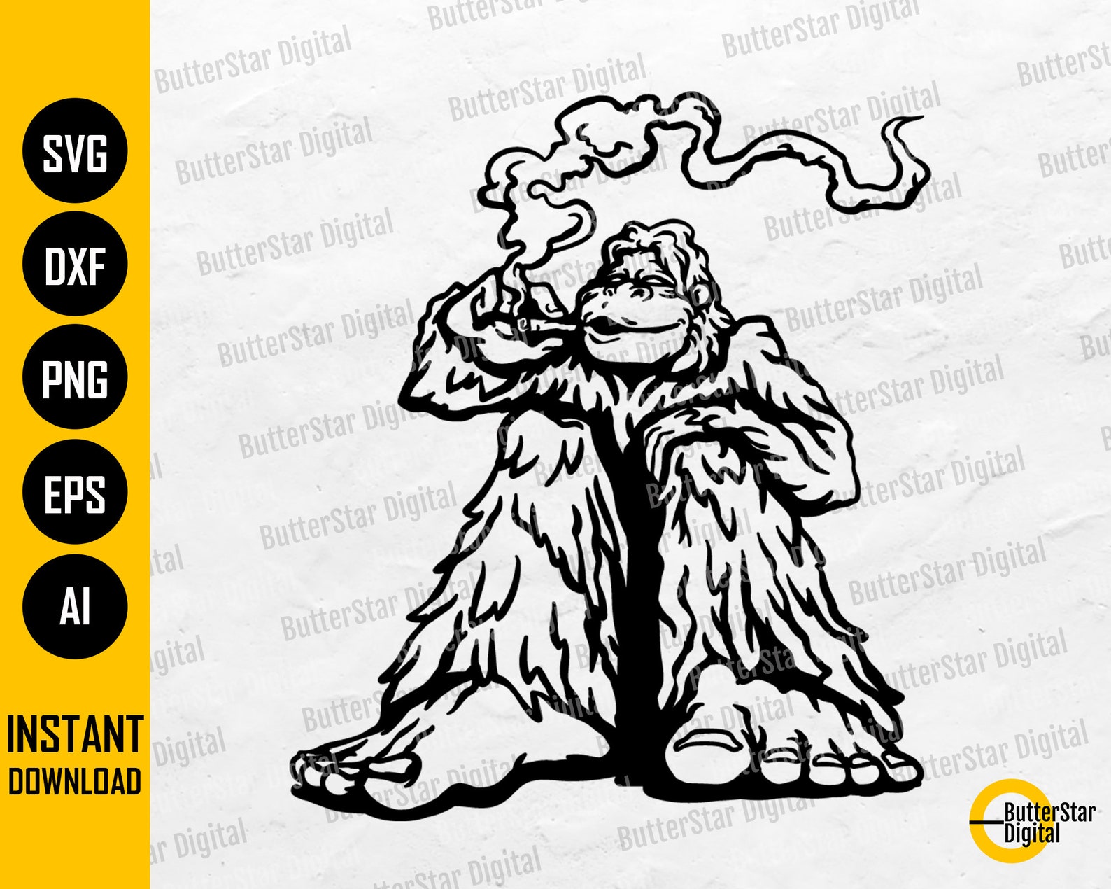 Bigfoot Smoking Joint SVG | Big Foot Smoke Cannabis Blunt SVG | Cricut ...