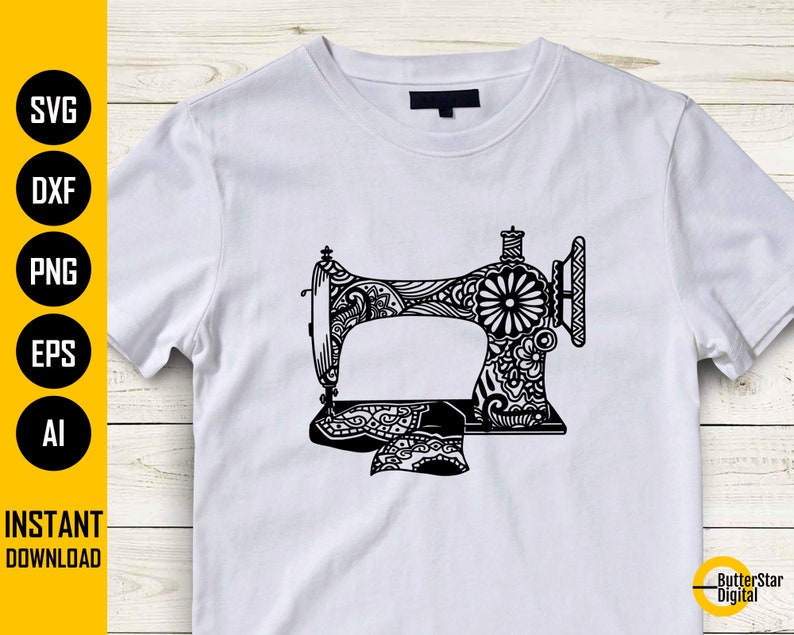 Floral Sewing Machine SVG Mandala SVG Zentangle SVG - Etsy