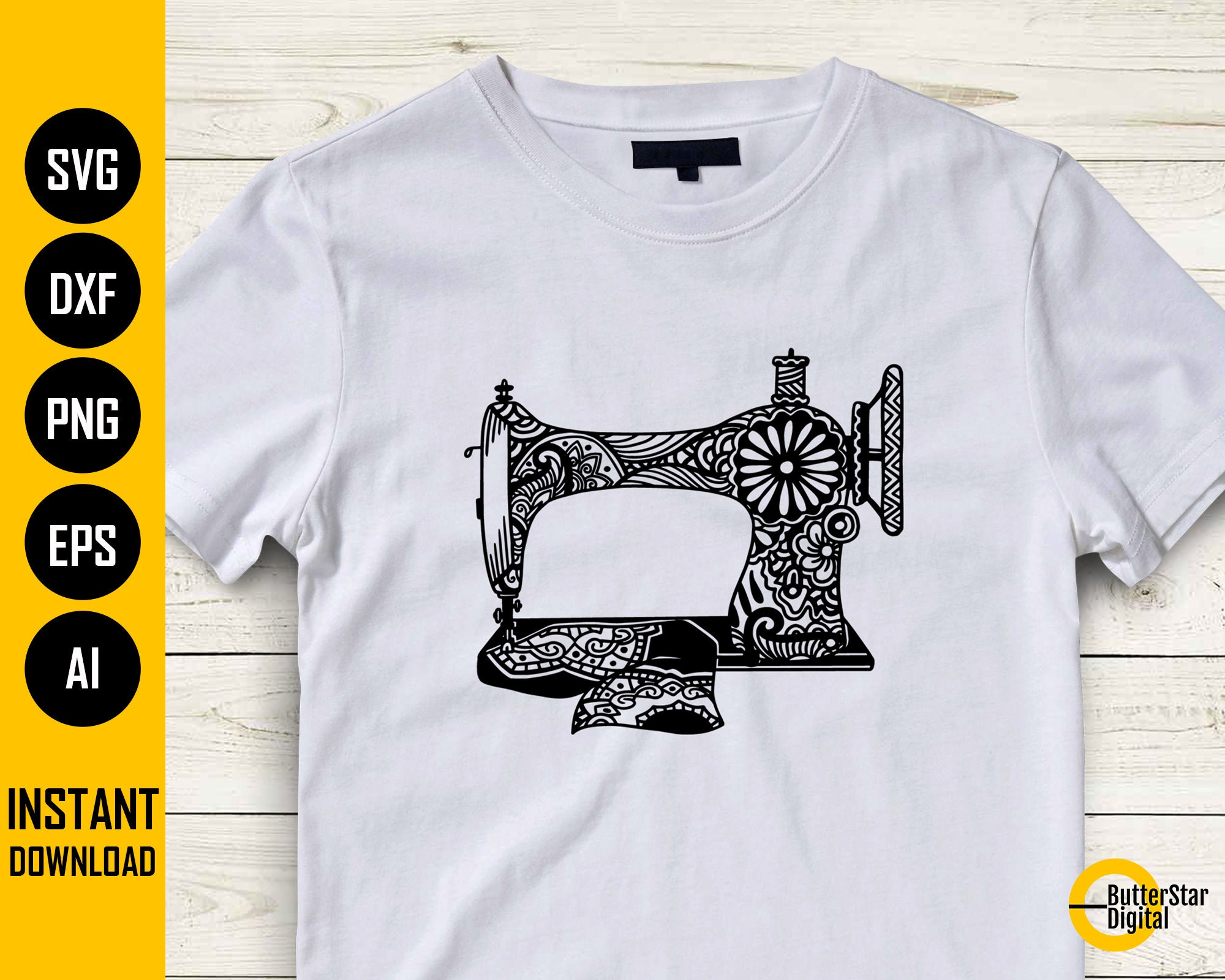 Floral Sewing Machine SVG Mandala SVG Zentangle SVG - Etsy