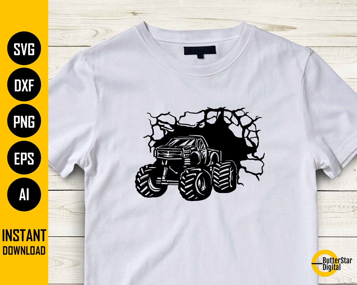 Smashing Monster Truck SVG Muscle Car SVG Car Decals Wall - Etsy