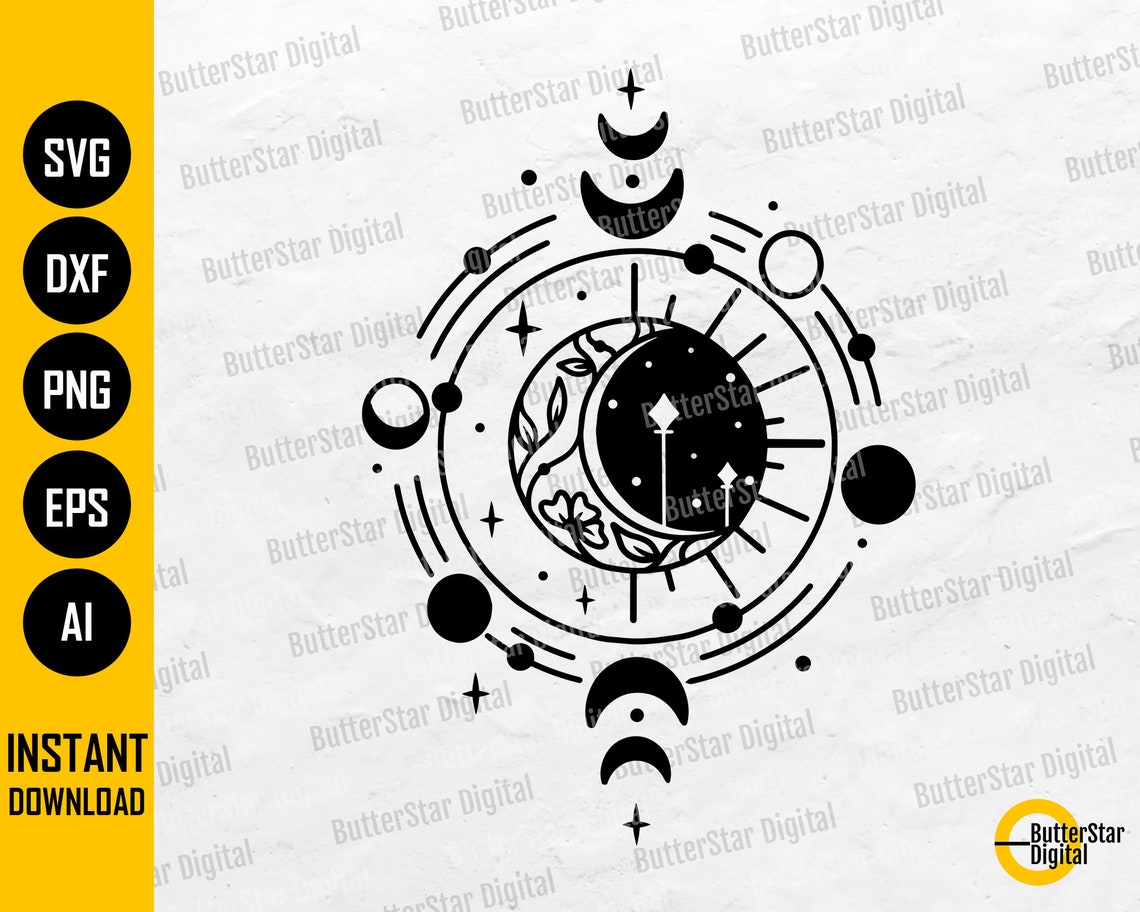 Soleil et lune SVG | SVG céleste | SVG mystique | Boho Svg | Fichier de ...
