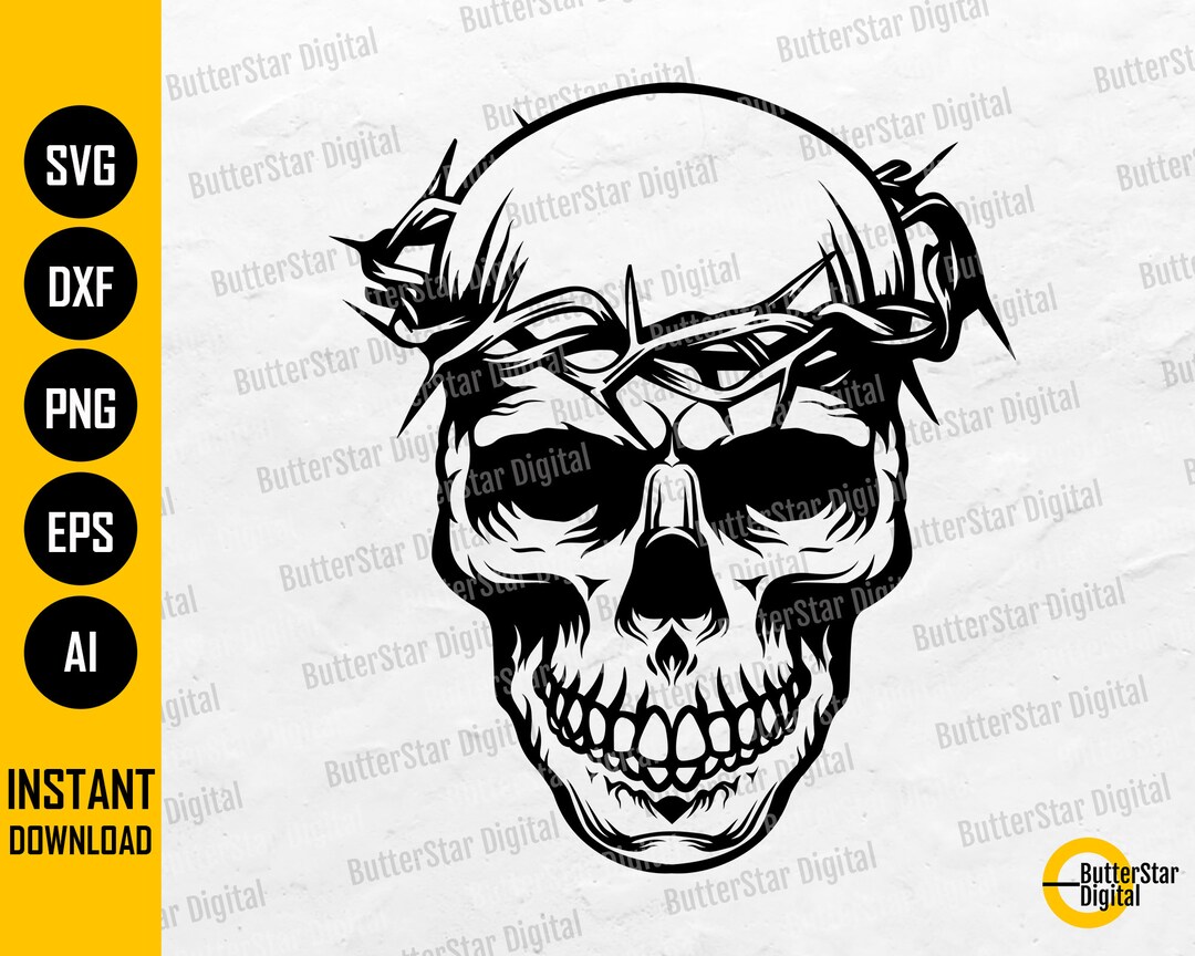 Crown of Thorns Skull SVG Skeleton SVG Gothic Decal T-shirt Sticker ...