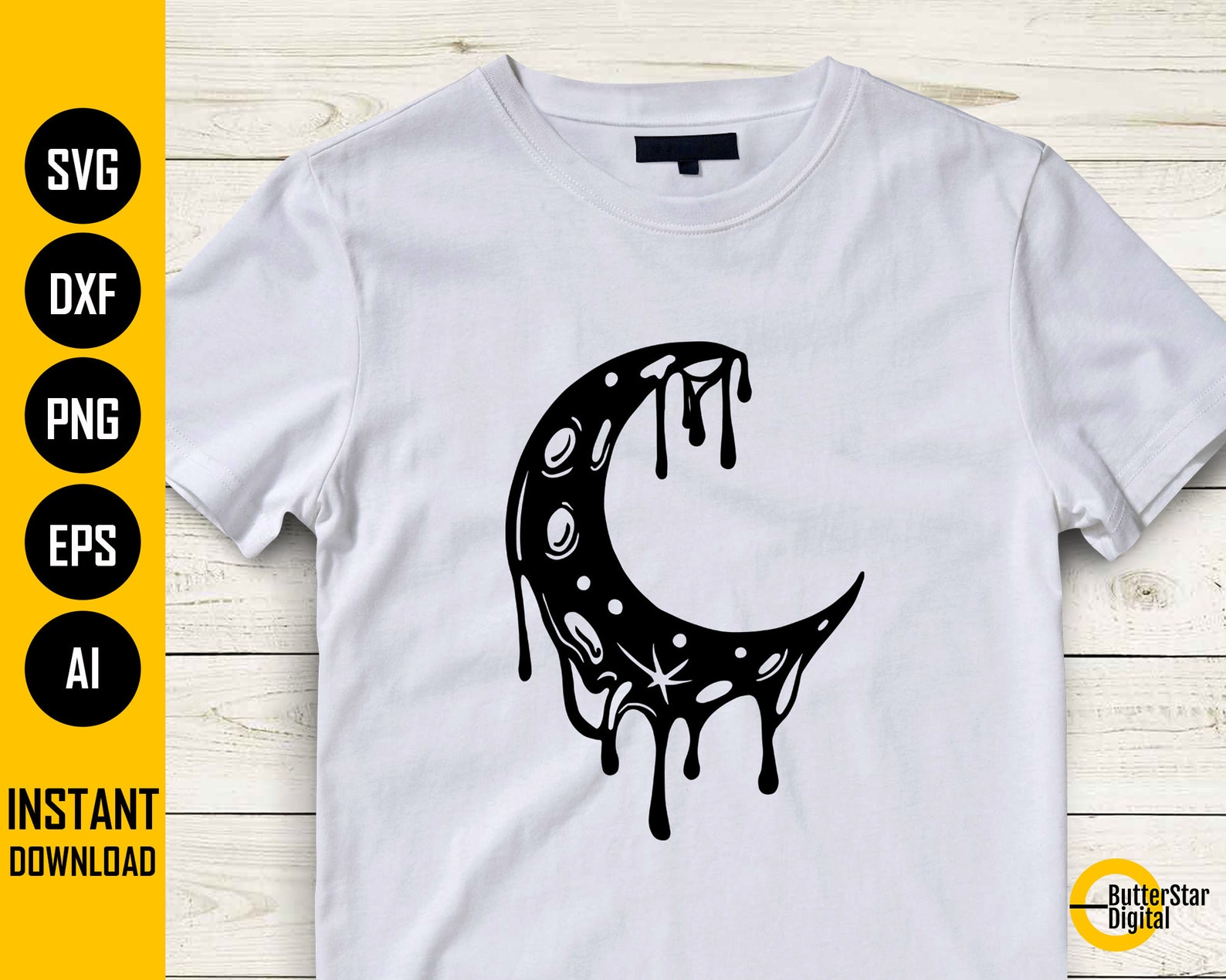 Dripping Moon SVG | Lunar SVG | Celestial Decal T-shirt Sticker Vinyl ...