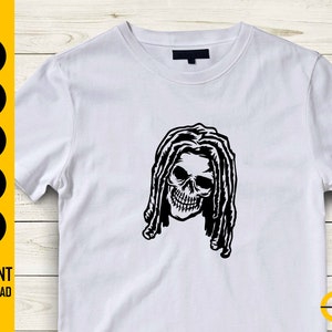 Skull With Dreadlocks SVG | Dreads SVG | Reggae SVG | Afro Hairstyle ...