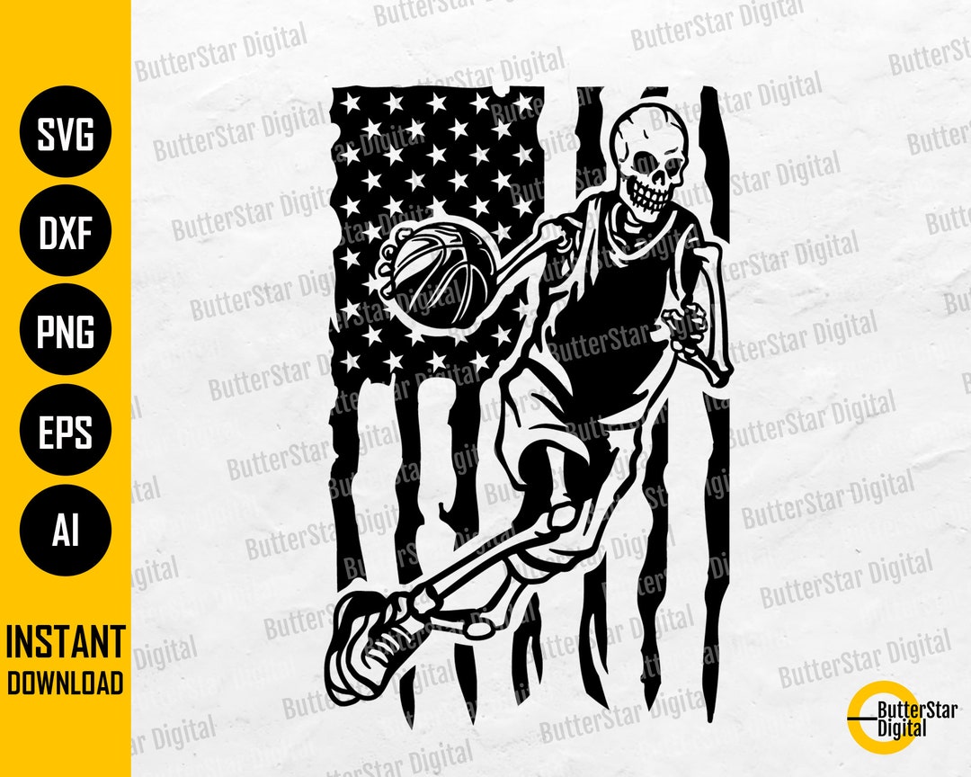 US Skeleton Basketball Player SVG | American Team Sport T-shirt Decal ...