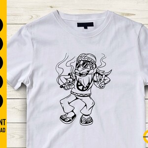 Dancing Hippie SVG / Smoking Weed Joint SVG / Hippy Shirt Vinyl Clipart Graphics Decal / Cutting ...