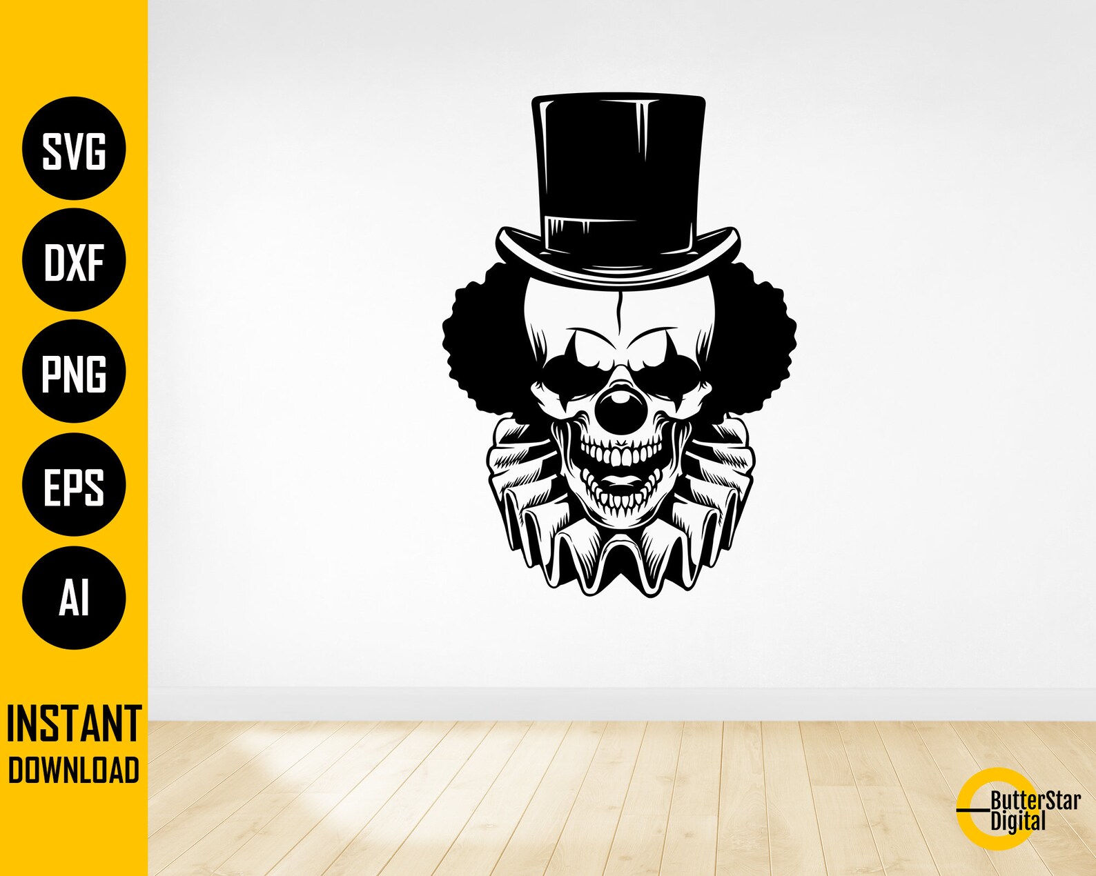 Skull Clown SVG Gothic SVG Circus Svg Skeleton Svg - Etsy