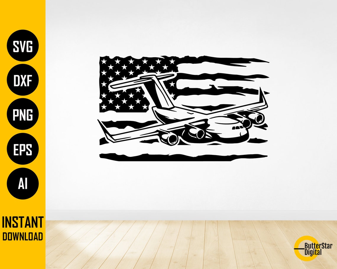 US Cargo Plane SVG United States Military Transport Aircraft - Etsy