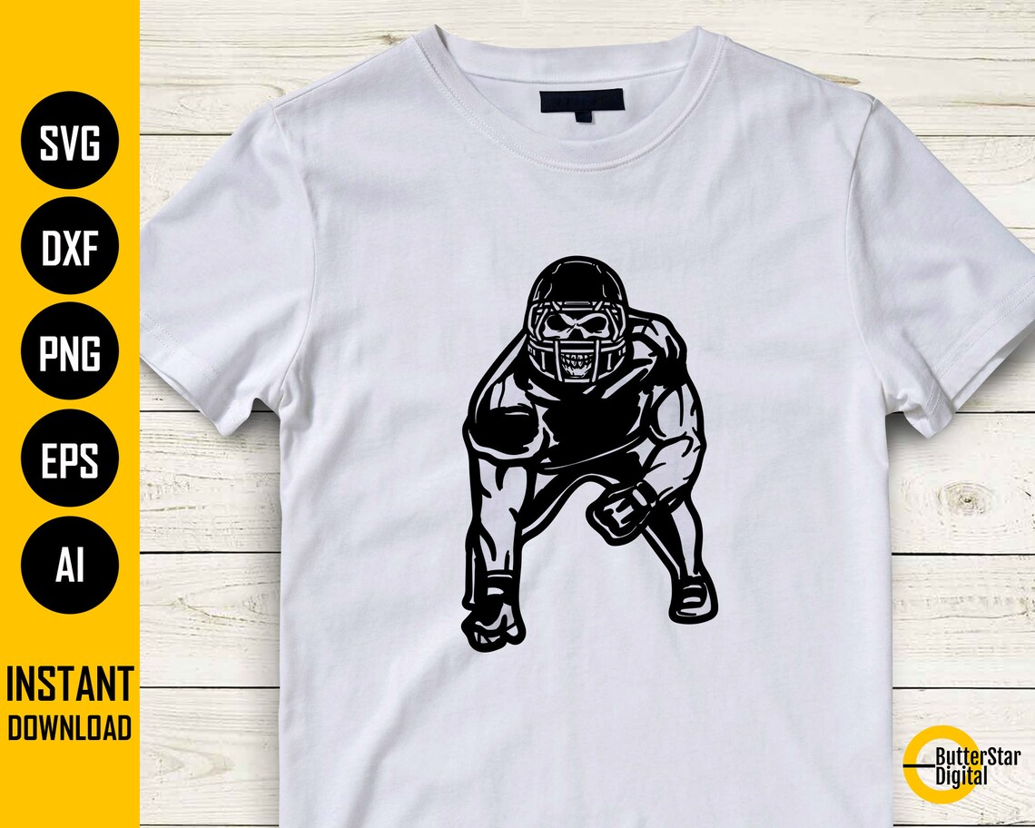 Skeleton Football Player SVG | Football SVG | Skull Sport Tackle ...