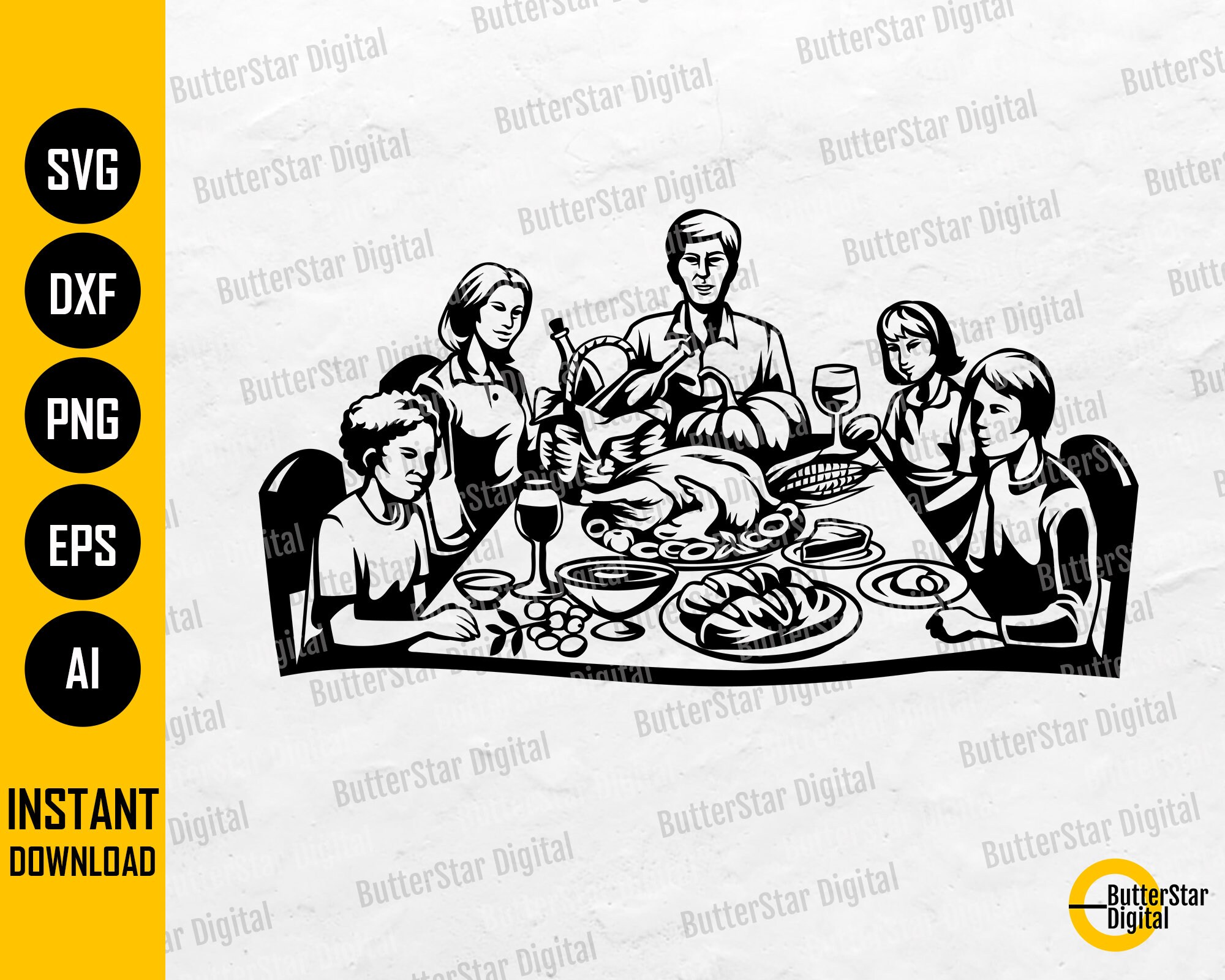 Thanksgiving Dinner Family Clipart