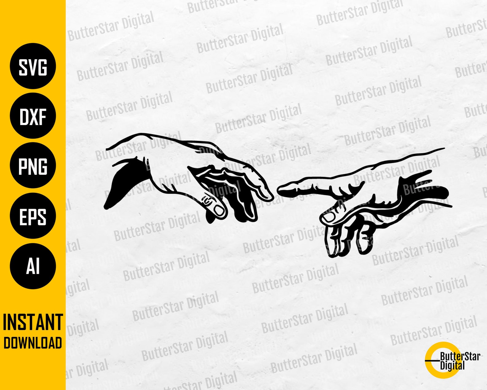 Hand of God SVG | Creation of Adam SVG | Religious Painting Decal T ...
