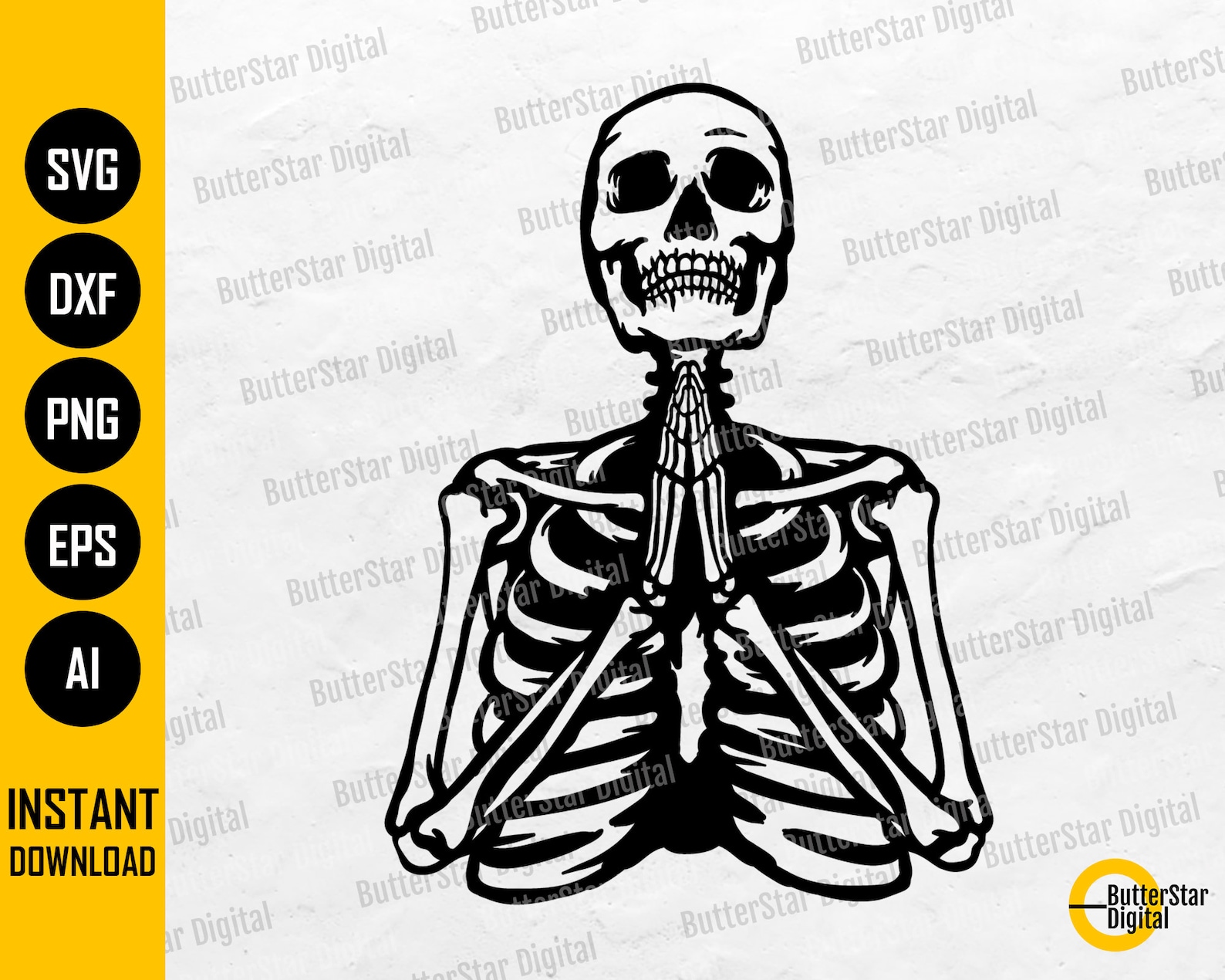 Praying Skeleton SVG | Gothic SVG | Prayer Pray Religion Hope God Love ...