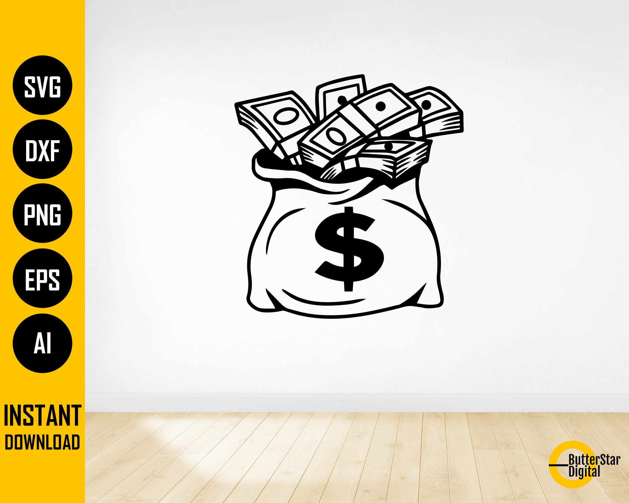 Money Bag With Dollar Sign SVG Cash SVG Currency SVG - Etsy UK