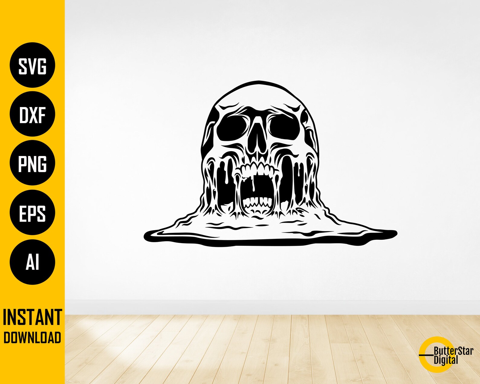 Melting Skull SVG | Skeleton SVG | Gothic Decal T-shirt Sticker ...