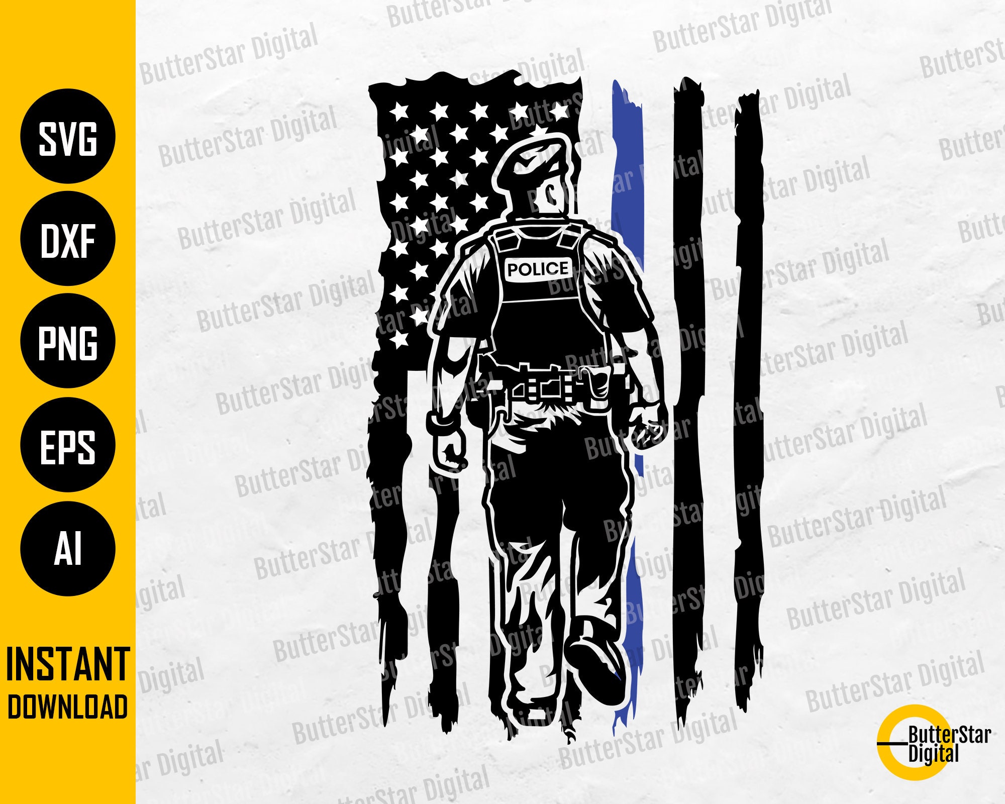 US Police Officer SVG American Cop Svg USA Emergency - Etsy UK