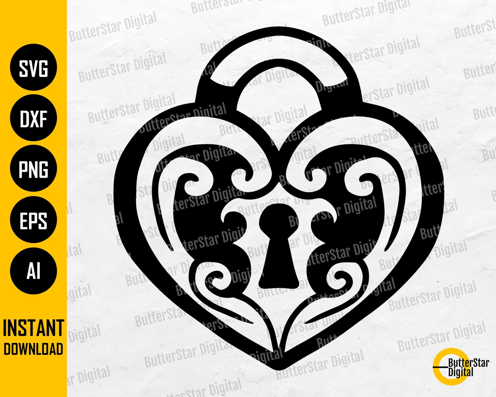 Heart Lock SVG Love Padlock Gift Card Shirt Decal Wall Art | Etsy