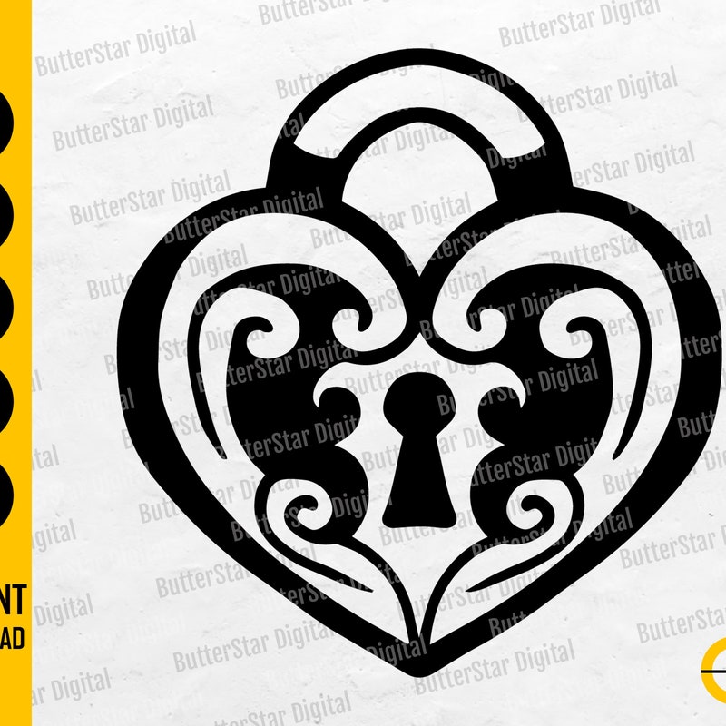 Heart Key and Heart Lock Svg - Etsy