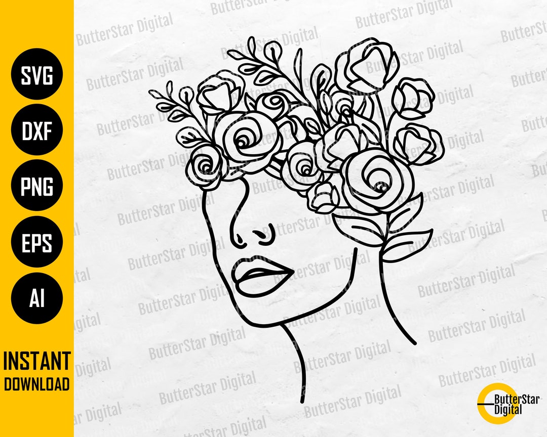 Floral Woman SVG | Flower Girl SVG | Lady With Flower Head SVG | Cricut ...