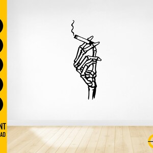 Skeleton Hand With Cigarette SVG | Smoking SVG | Smoker T-shirt Tattoo ...