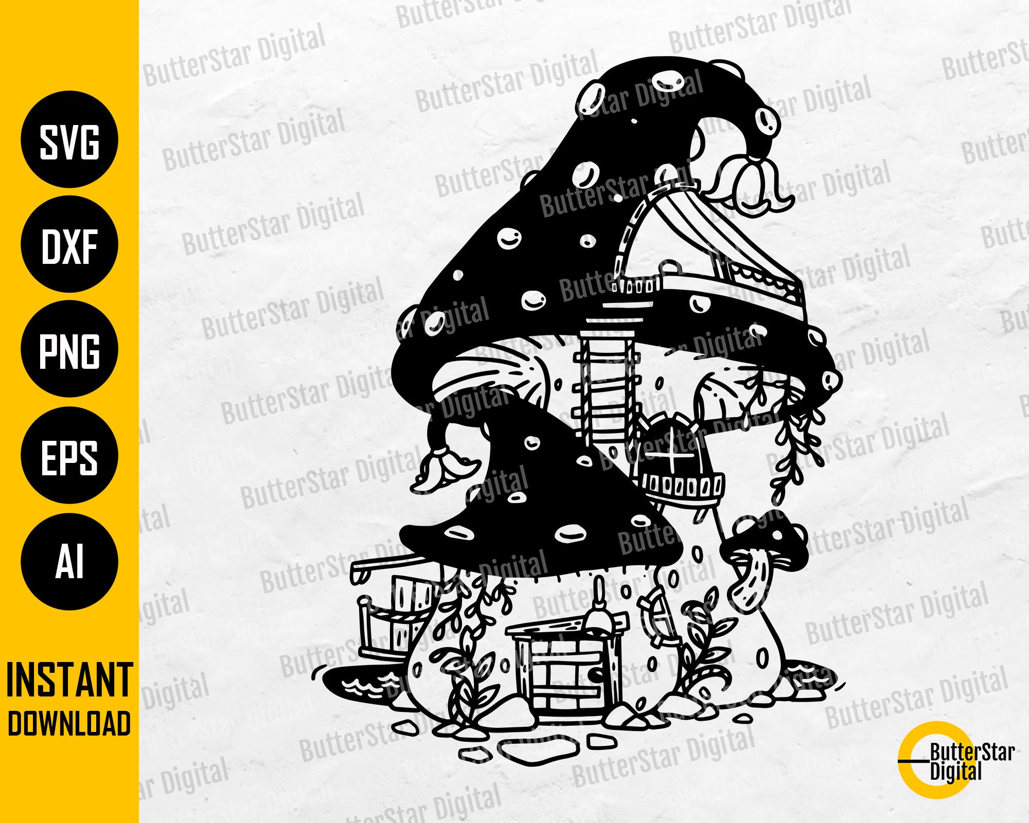 Fairy Mushroom House SVG Gnome House SVG Magical Decal - Etsy