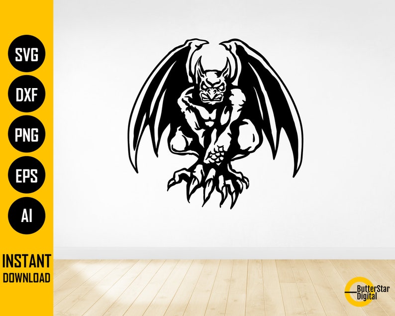 Gargoyle SVG | Demon SVG | Gothic New York City Legend Sculpture Wall ...