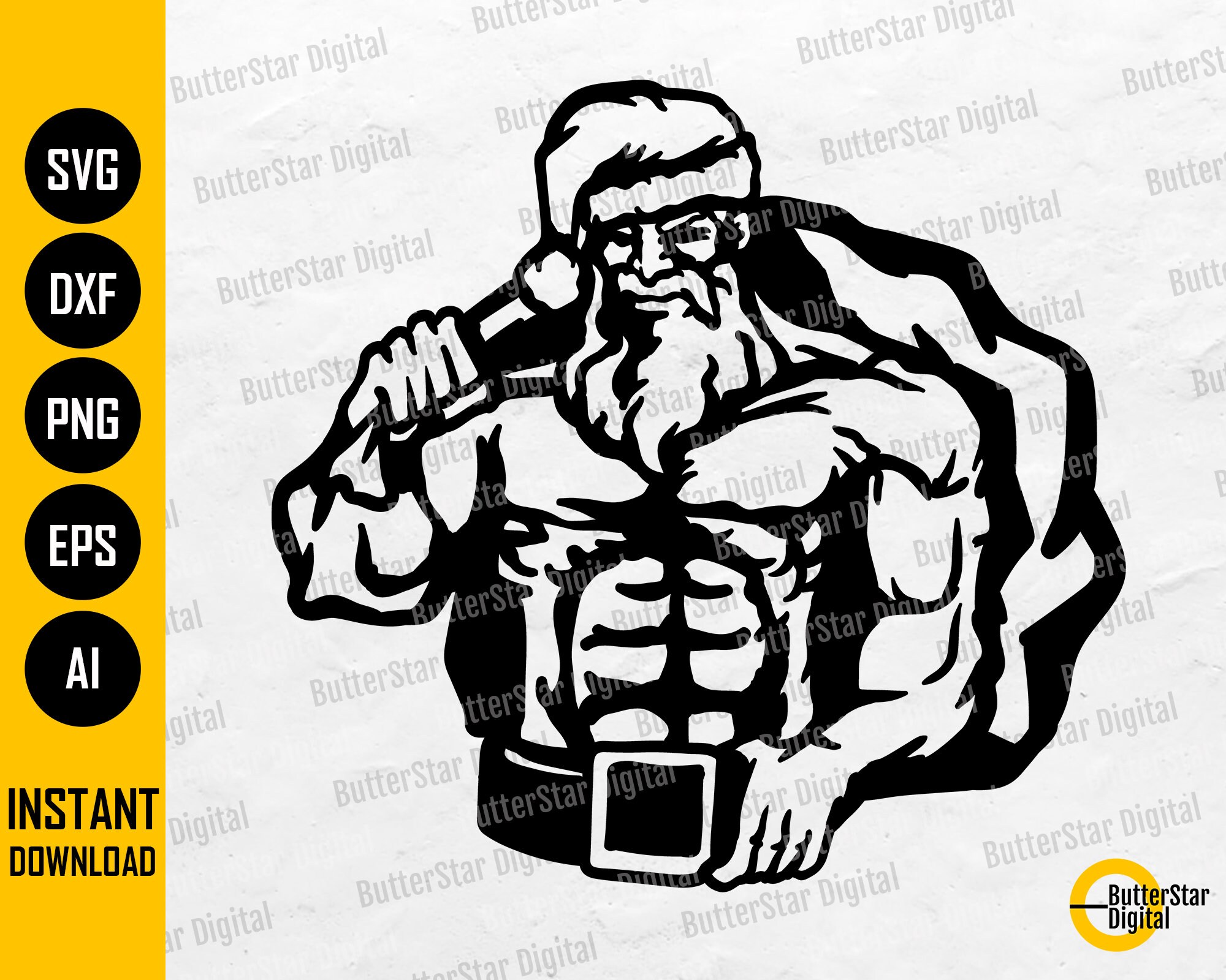 Buff Santa Claus SVG Funny Christmas SVG Cute Xmas SVG - Etsy Ireland