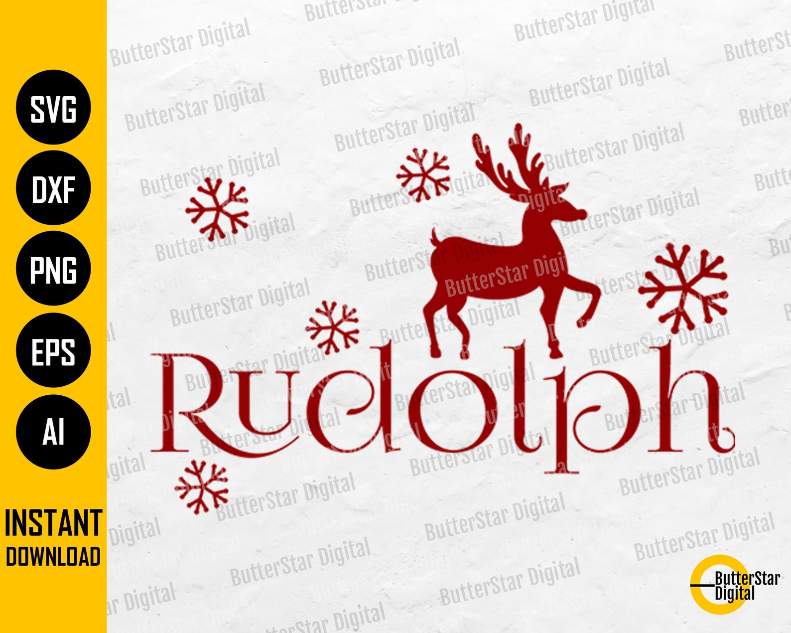 Christmas Reindeer Names SVG Dasher Dancer Prancer Vixen | Etsy
