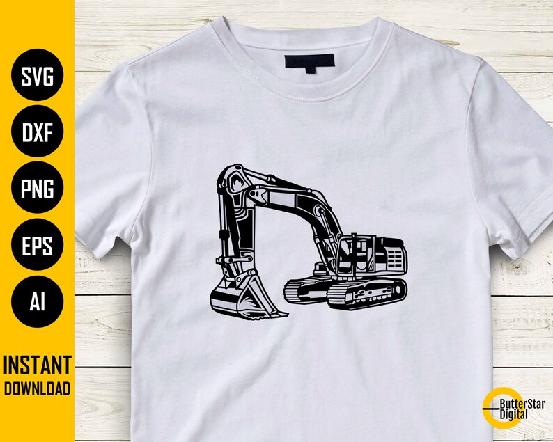 Excavator SVG File | Construction Vehicle SVG | Build Load Digger Mine ...