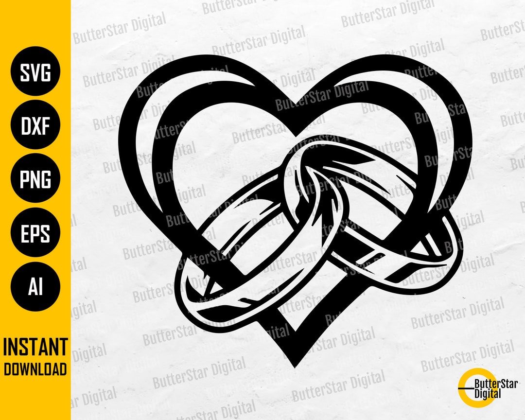 Rings Heart SVG | Love SVG | Wedding SVG | Engagement Svg | Cricut ...