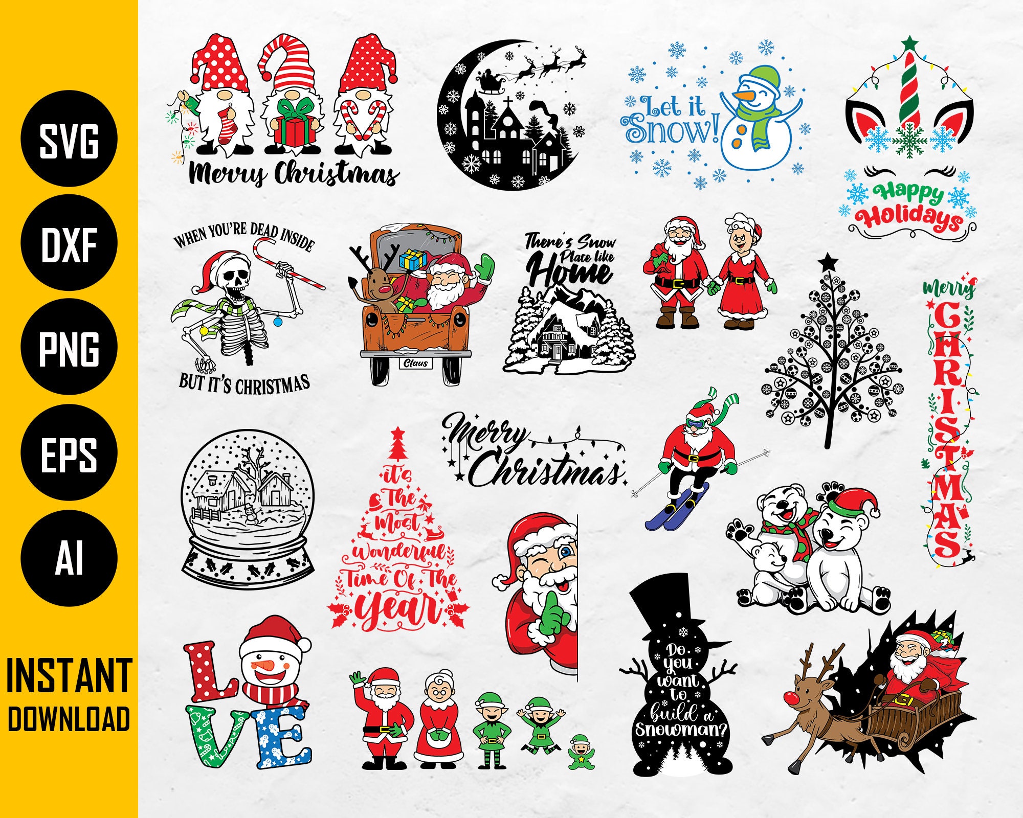 Christmas BUNDLE SVG | Funny Cute Holiday 2021 SVG | Winter Shirt Sign ...