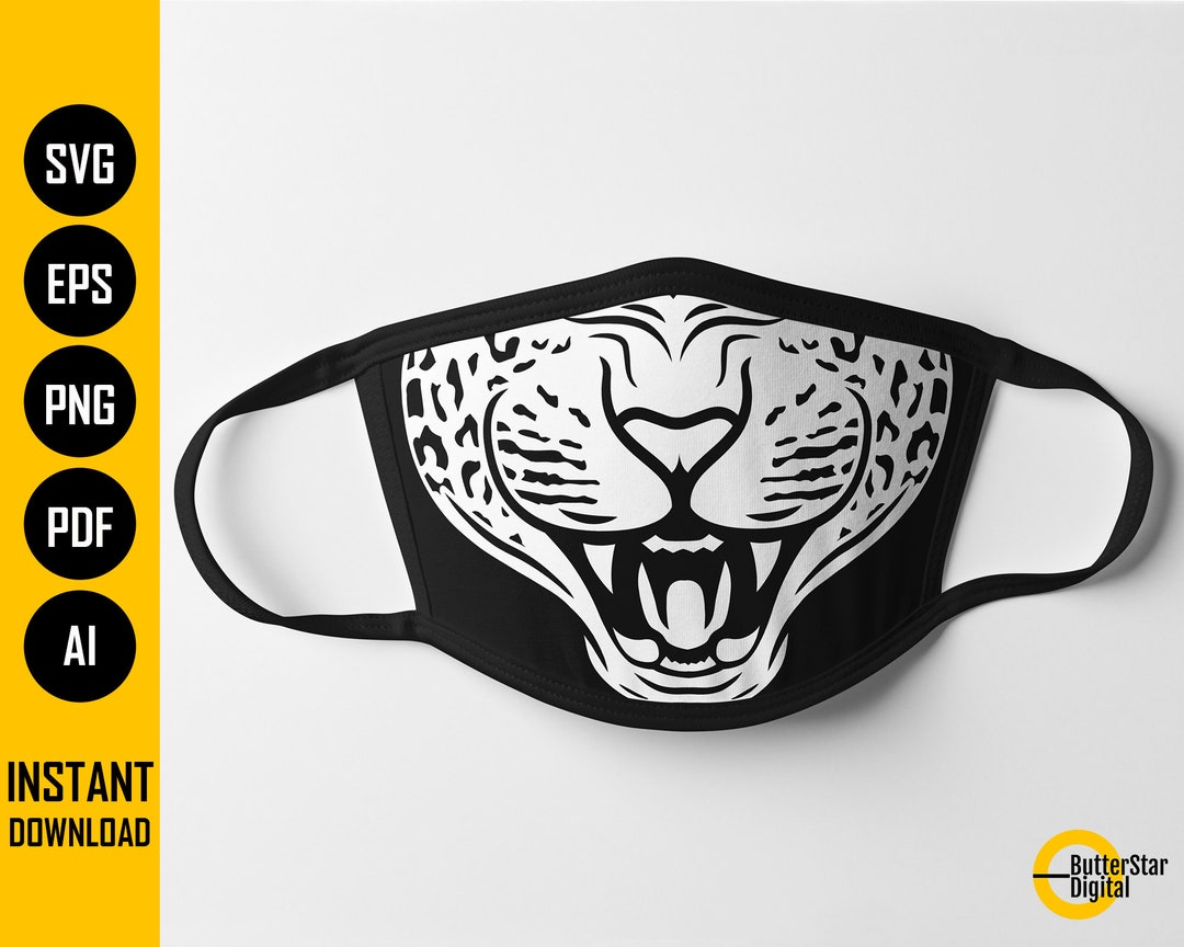 Leopard Face Mask SVG | Jaguar Facemask SVG | Animal Mouth Mask SVG ...