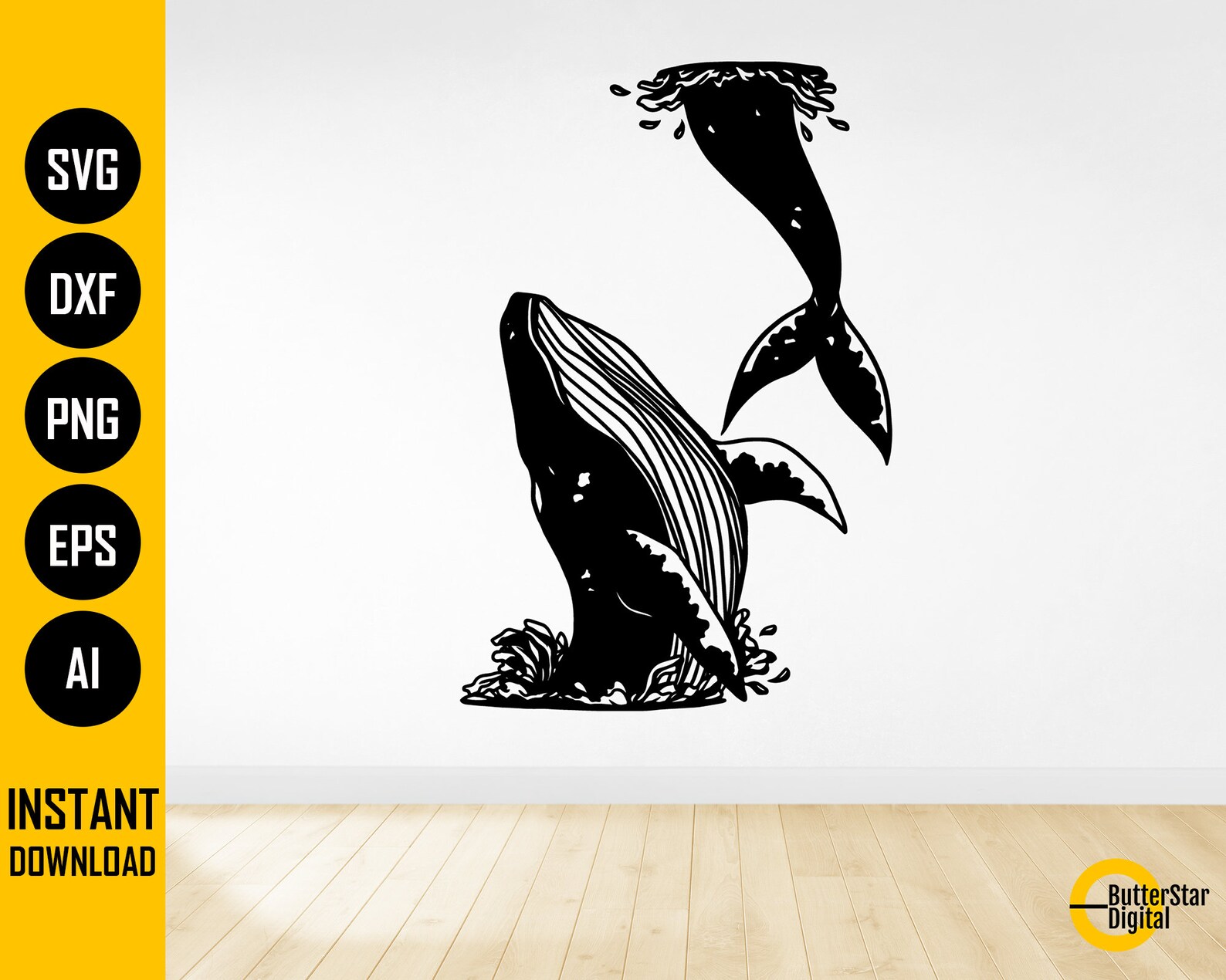 Whale SVG Humpback Whale SVG T-shirt Wall Art Decals - Etsy
