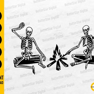 Bonfire Skeletons SVG | Camping SVG | Outdoor T-shirt Graphic Sticker ...