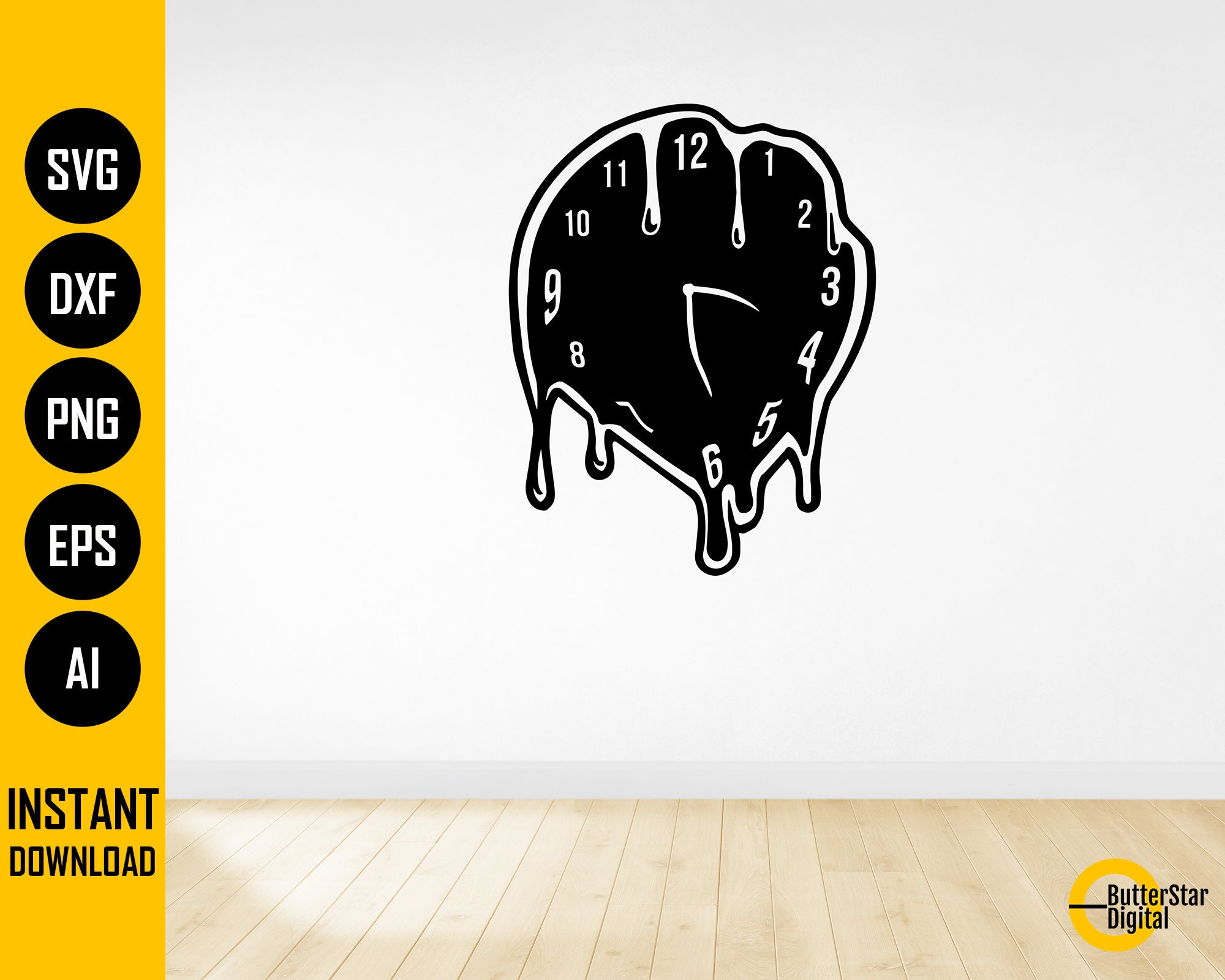 Dripping Clock SVG Time SVG Wall Art Decal Decor T-shirt - Etsy Australia