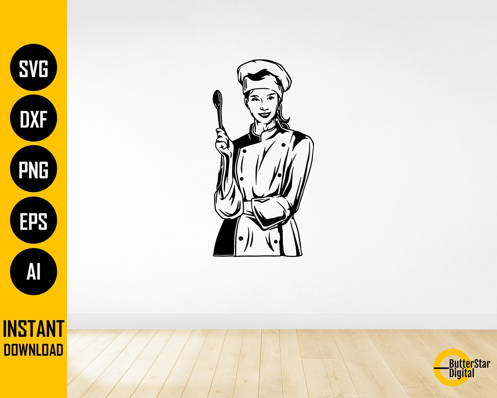 Lady Chef SVG Female Cook SVG Kitchen SVG Restaurant | Etsy