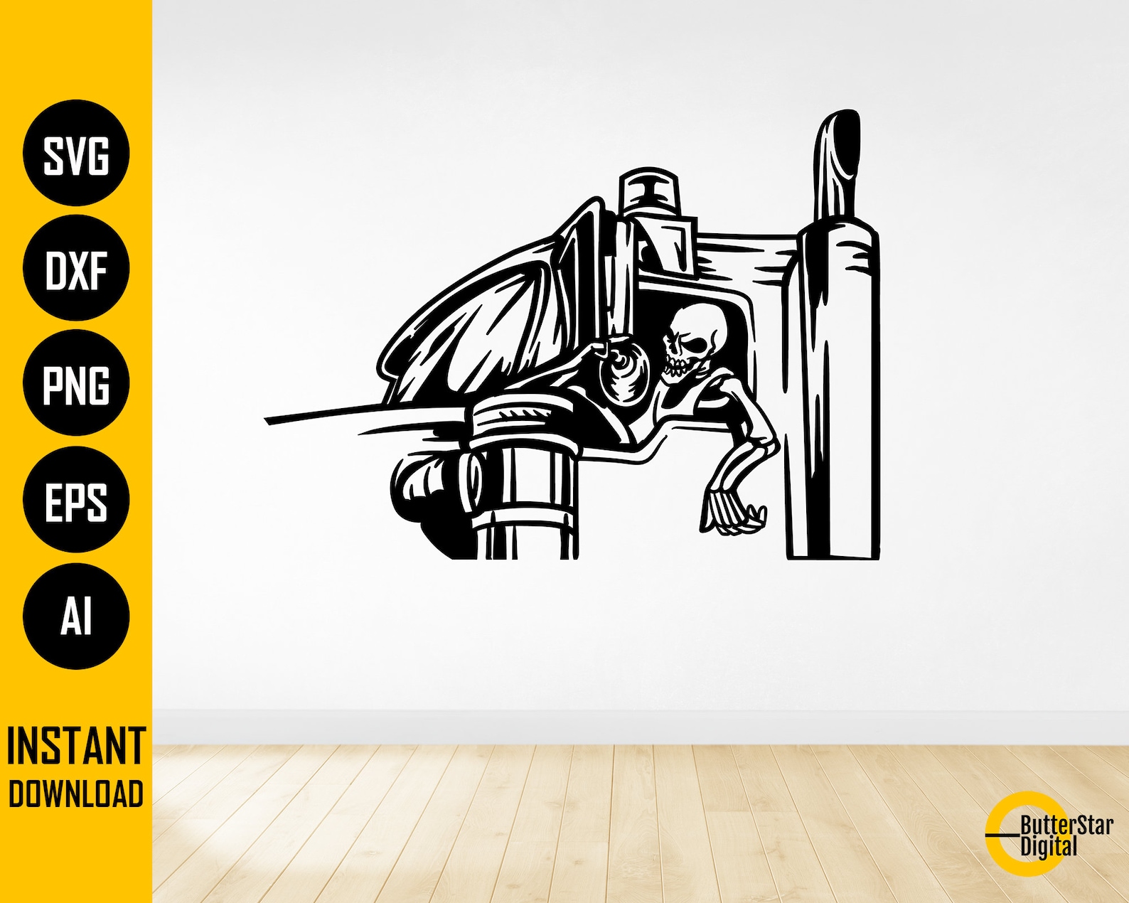 Skeleton Truck Driver SVG | Skull Trucker SVG | Delivery Big Rigg Semi ...