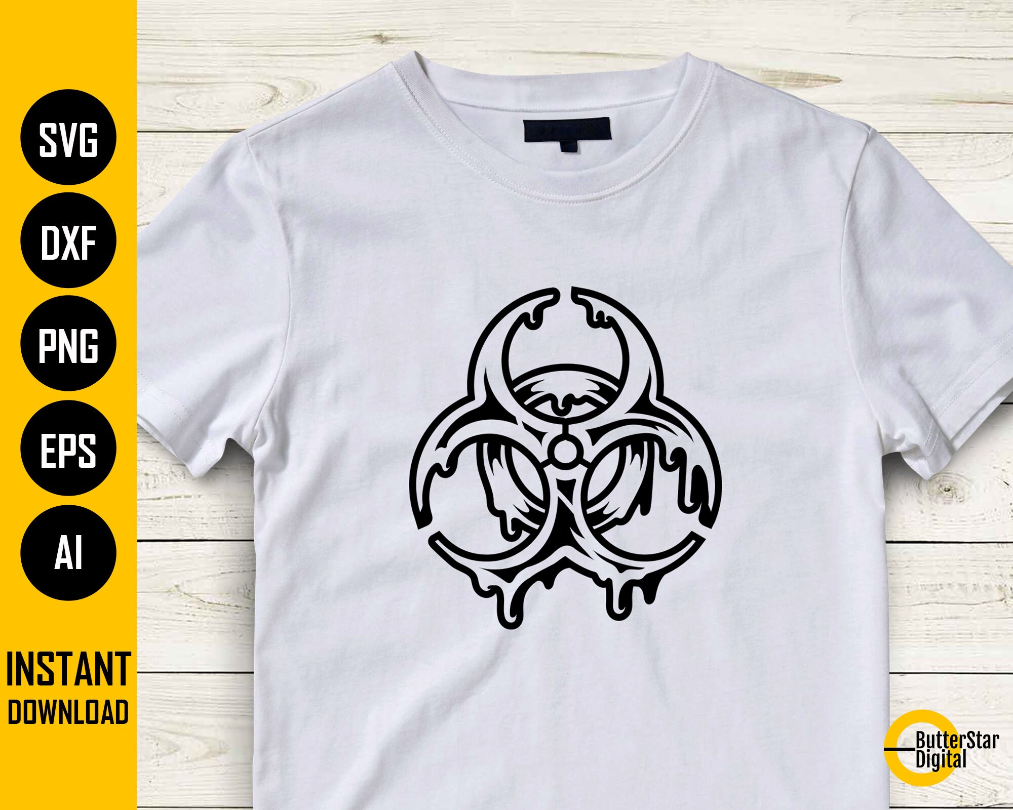 Melting Biohazard Symbol SVG | Toxic Decals T-shirt Graphics | Cricut ...