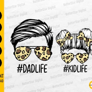 Dad Life Kid Life SVG | Dadlife Svg | Leopard Print | Father's Day T ...