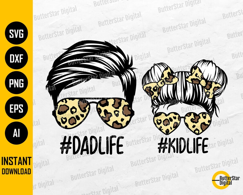 Dad Life Kid Life SVG Dadlife Svg Leopard Print - Etsy