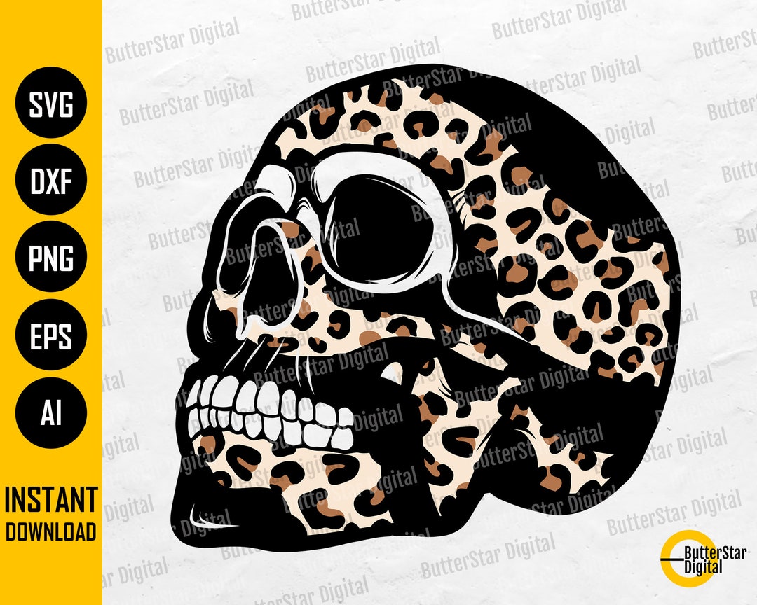 Leopard Skull SVG | Gothic T-shirt Stickers Sublimation Vinyl Heat ...