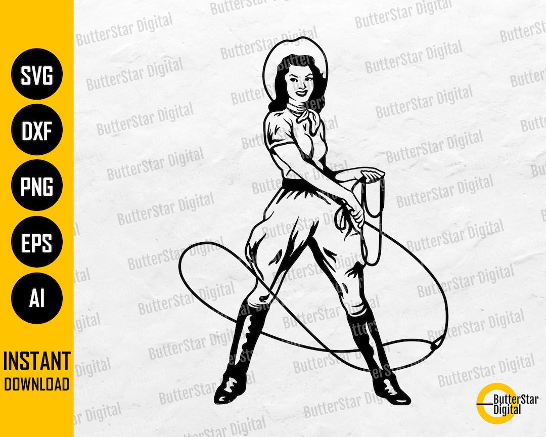 Cowgirl Lassoing SVG Lasso SVG Western Decals T-shirt Clipart Vector ...