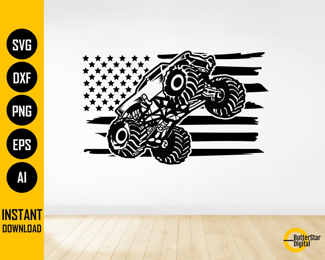 US Monster Truck SVG American Muscle Car SVG Usa 4x4 off - Etsy