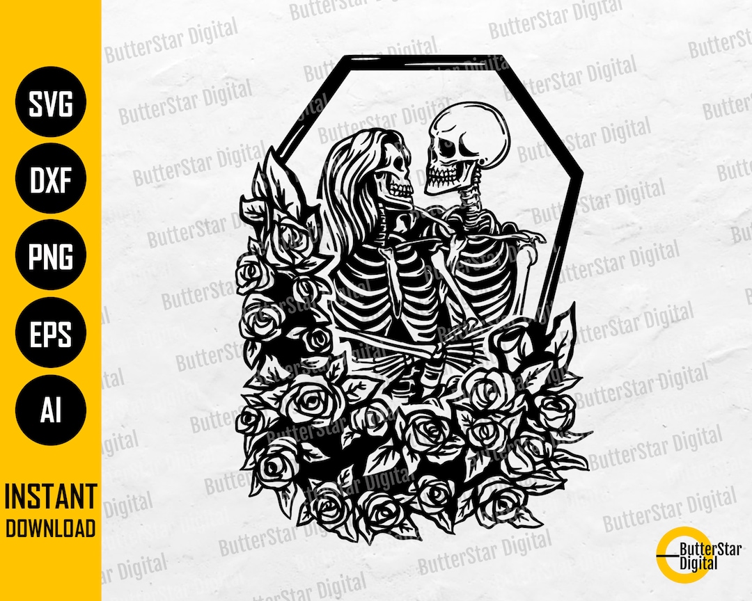 Skeleton Lovers SVG | Dead Love SVG | Gothic Casket Coffin Eternity ...