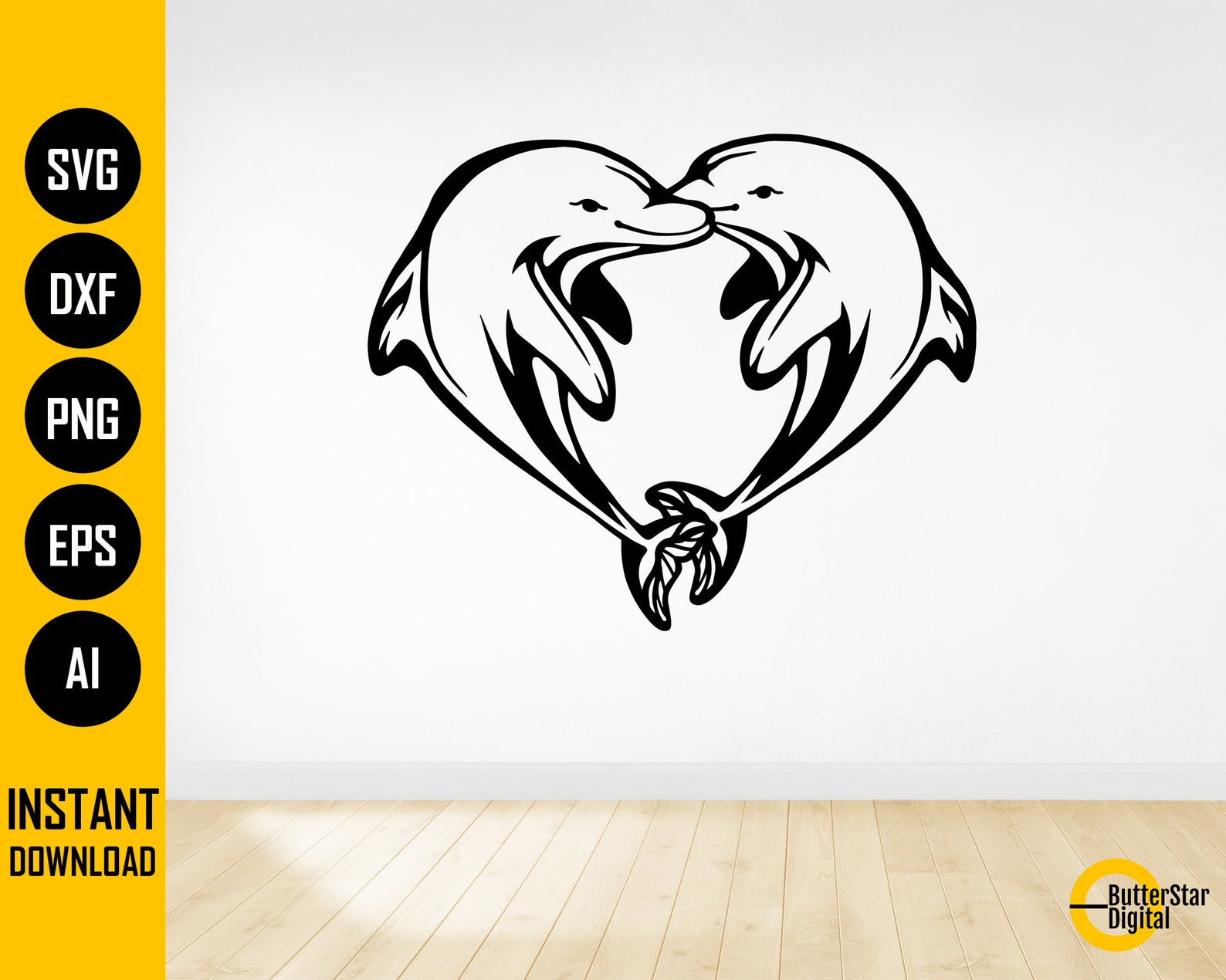 Dolphin Heart SVG Ocean Love SVG Sea Animals SVG Boat - Etsy