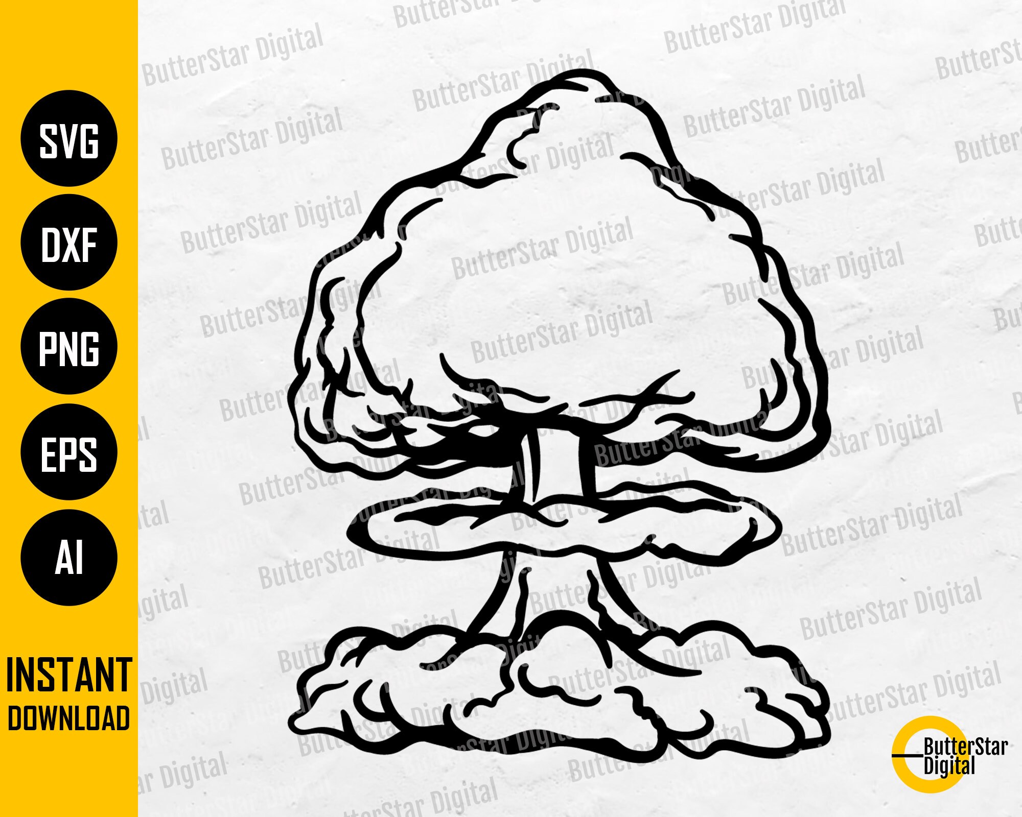 Mushroom Cloud SVG | Nuclear Explosion SVG | Boom Smoke Explode Bang ...