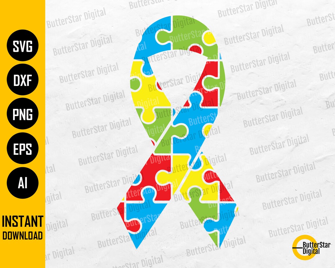 Autism Ribbon SVG | Autism Awareness SVG | Autism Puzzle SVG | Cricut ...