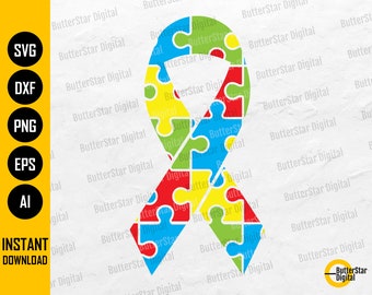 Puzzle Piece Ribbon PNG SVG DIGITAL - Etsy