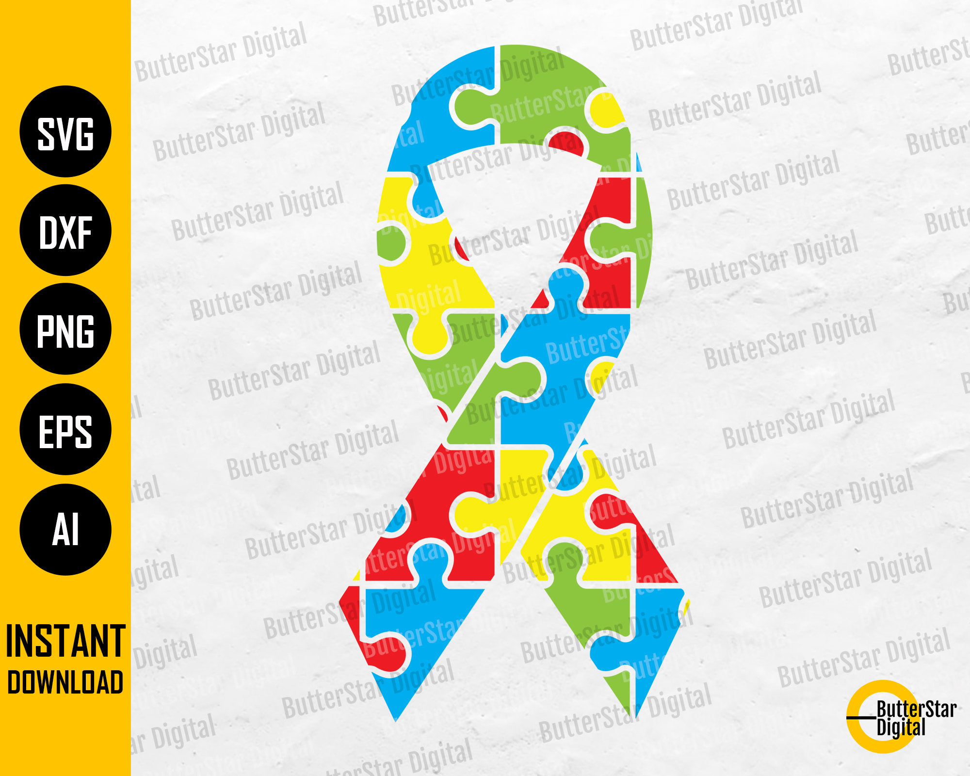 Autism Awareness Ribbon Vector
